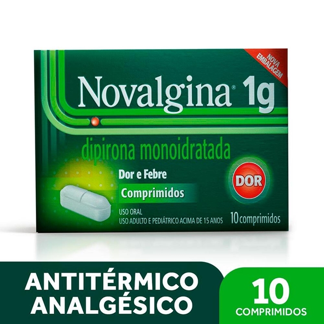 Novalgina 1g 10 comprimidos: analgésico e antitérmico - NOVALGINA 1GR ...