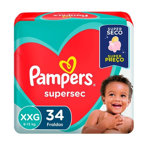 FRALDA PAMPERS SUPERSEC HIPER XXG C/34 - FRALDA PAMPERS SUPERSEC HIPER ...