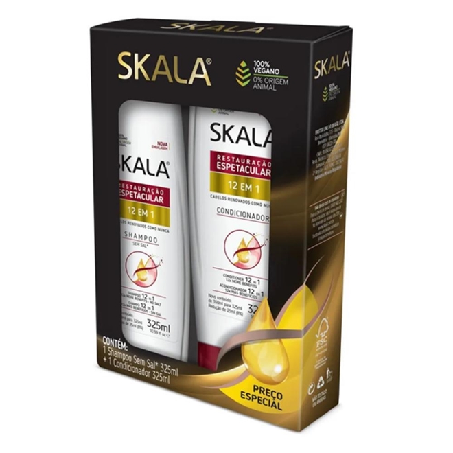 KIT SKALA SH+COND 12EM1 PLUS 325ML - KIT SKALA SHAMPOO + CONDICIONADOR ...