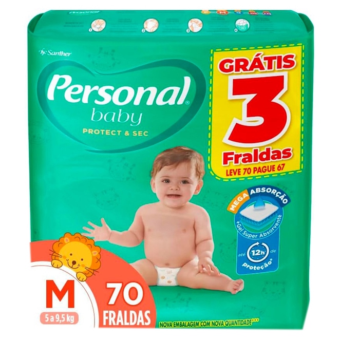 FRALDA PERSONAL BABY HIPER M C/70 - FRALDA PERSONAL BABY HIPER M LEVE ...