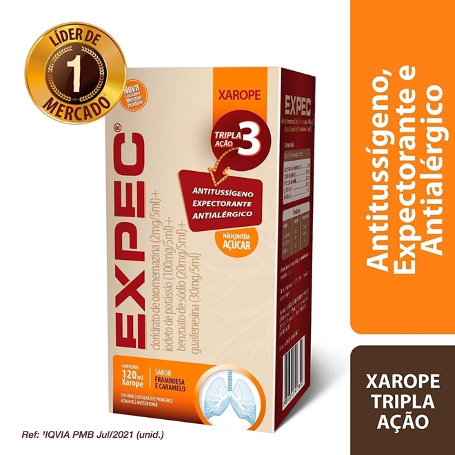 Expec Xarope 120ml LEG: expectorante e mucolítico - EXPEC XAROPE 120ML - EXPEC (LG6)