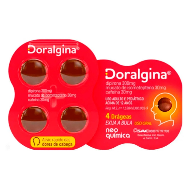 DORALGINA 4 COMPRIMIDOS NQ - DORALGINA 4 COMPRIMIDOS - NAO INFORMADO